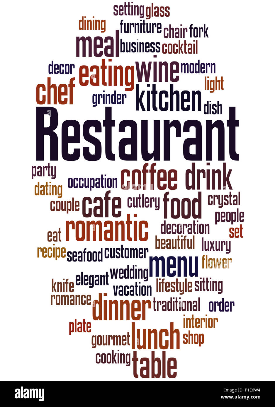 Restaurant, word cloud concept on white background Stock Photo - Alamy