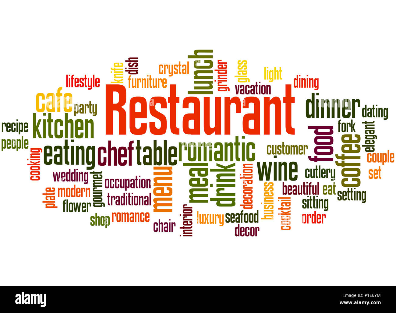 Restaurant, word cloud concept on white background Stock Photo - Alamy