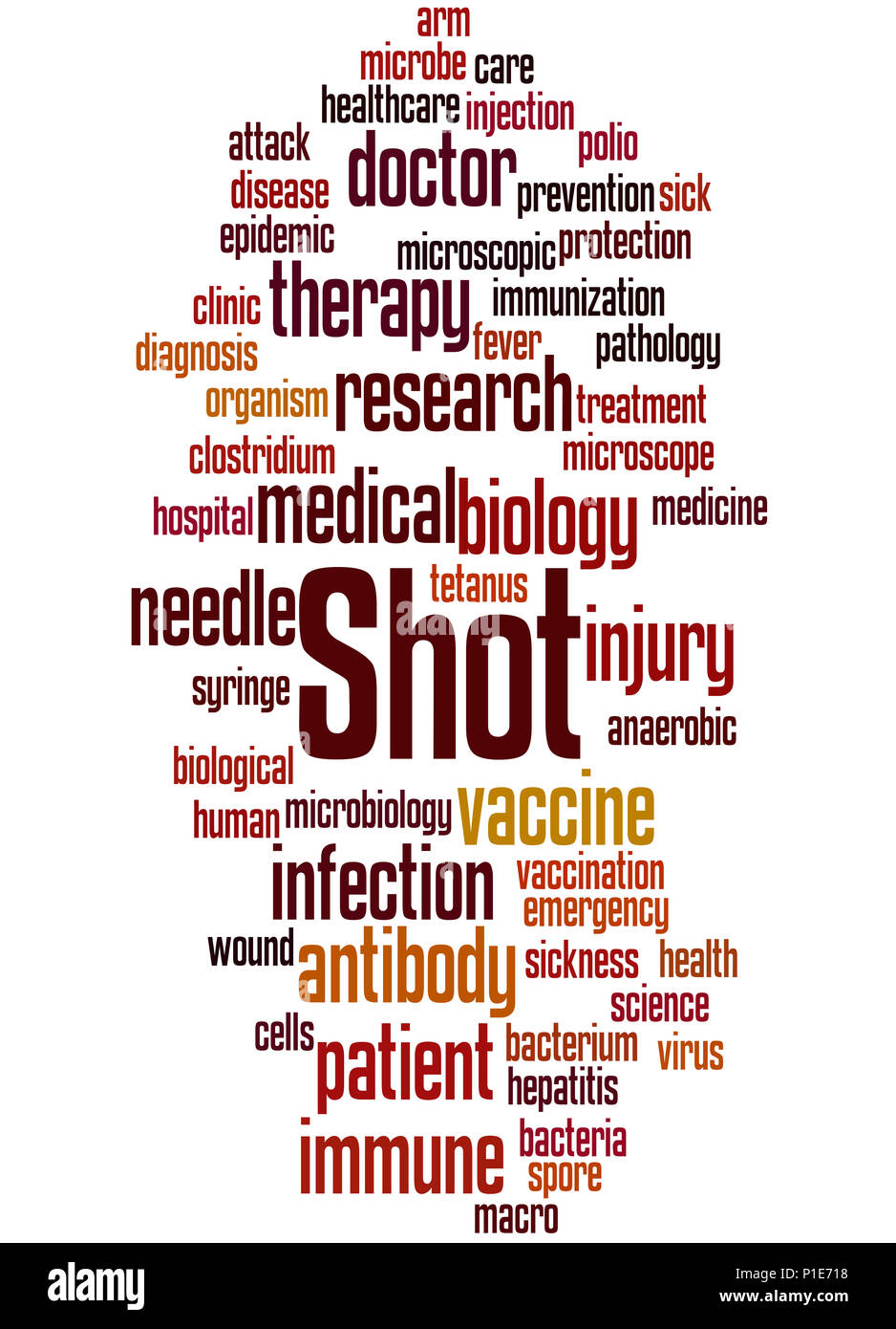 Shot, word cloud concept on white background Stock Photo - Alamy