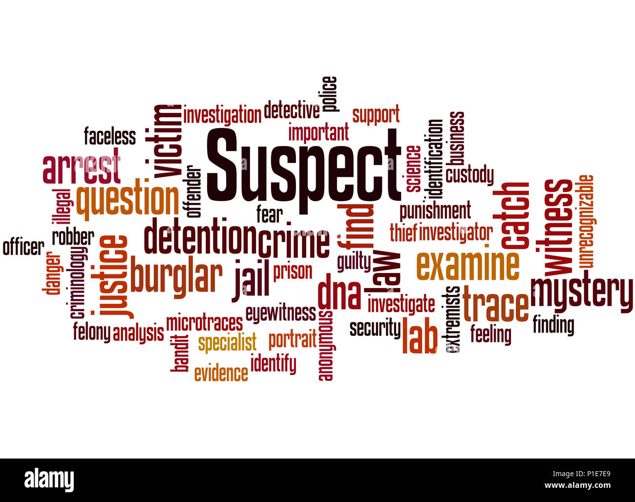 Suspect, word cloud concept on white background Stock Photo - Alamy