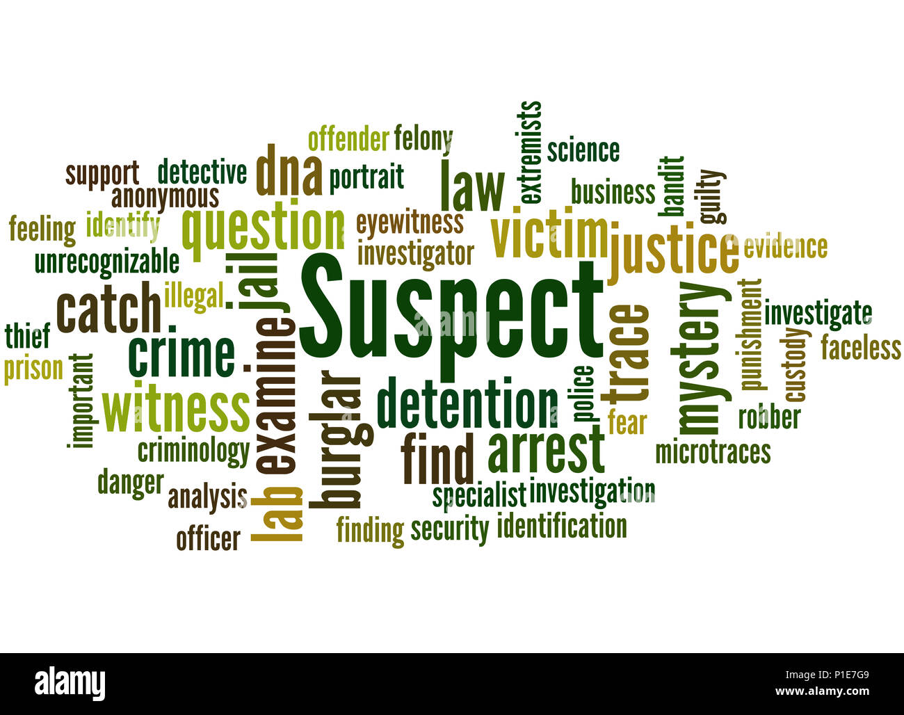 Suspect, word cloud concept on white background Stock Photo - Alamy