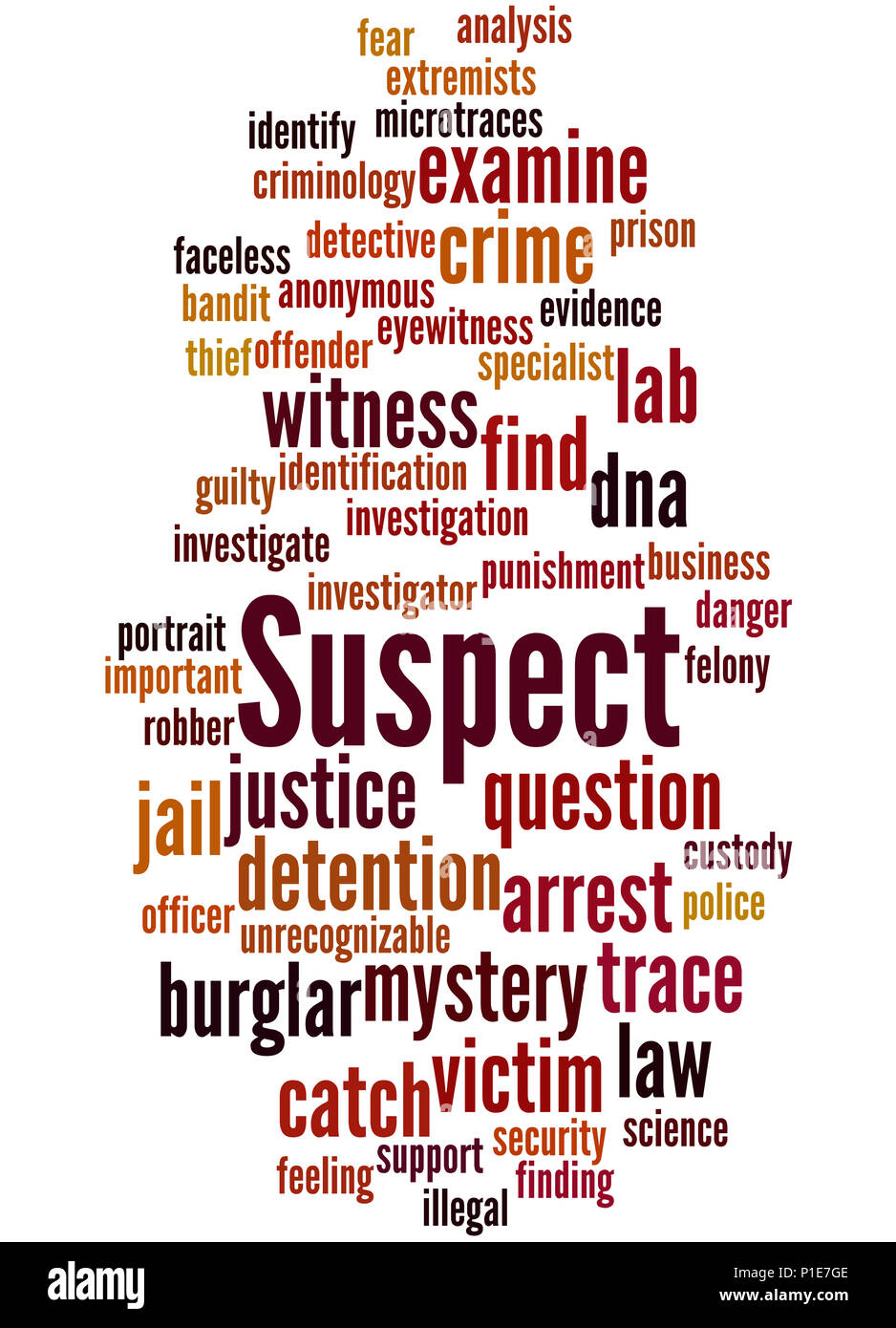Suspect, word cloud concept on white background Stock Photo - Alamy