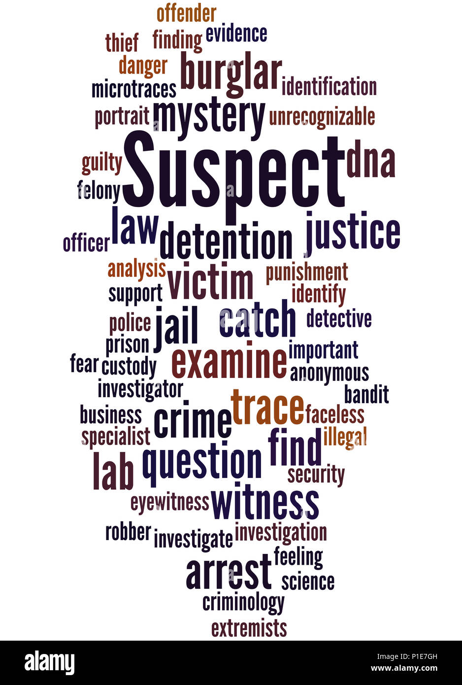 Suspect, word cloud concept on white background Stock Photo - Alamy