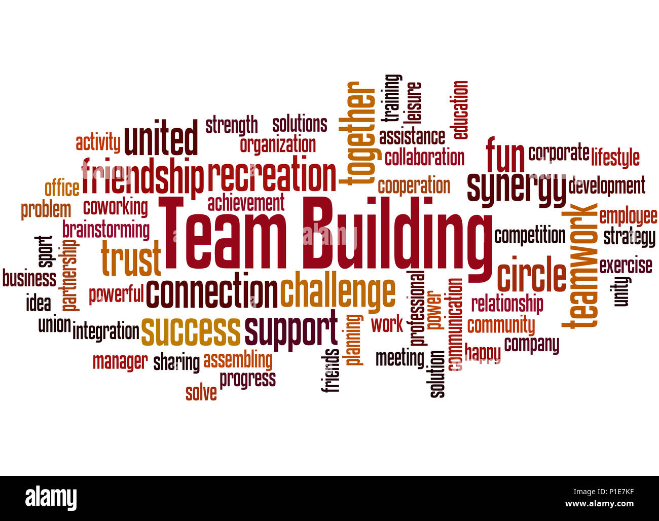 Team building, word cloud concept on white background Stock Photo - Alamy