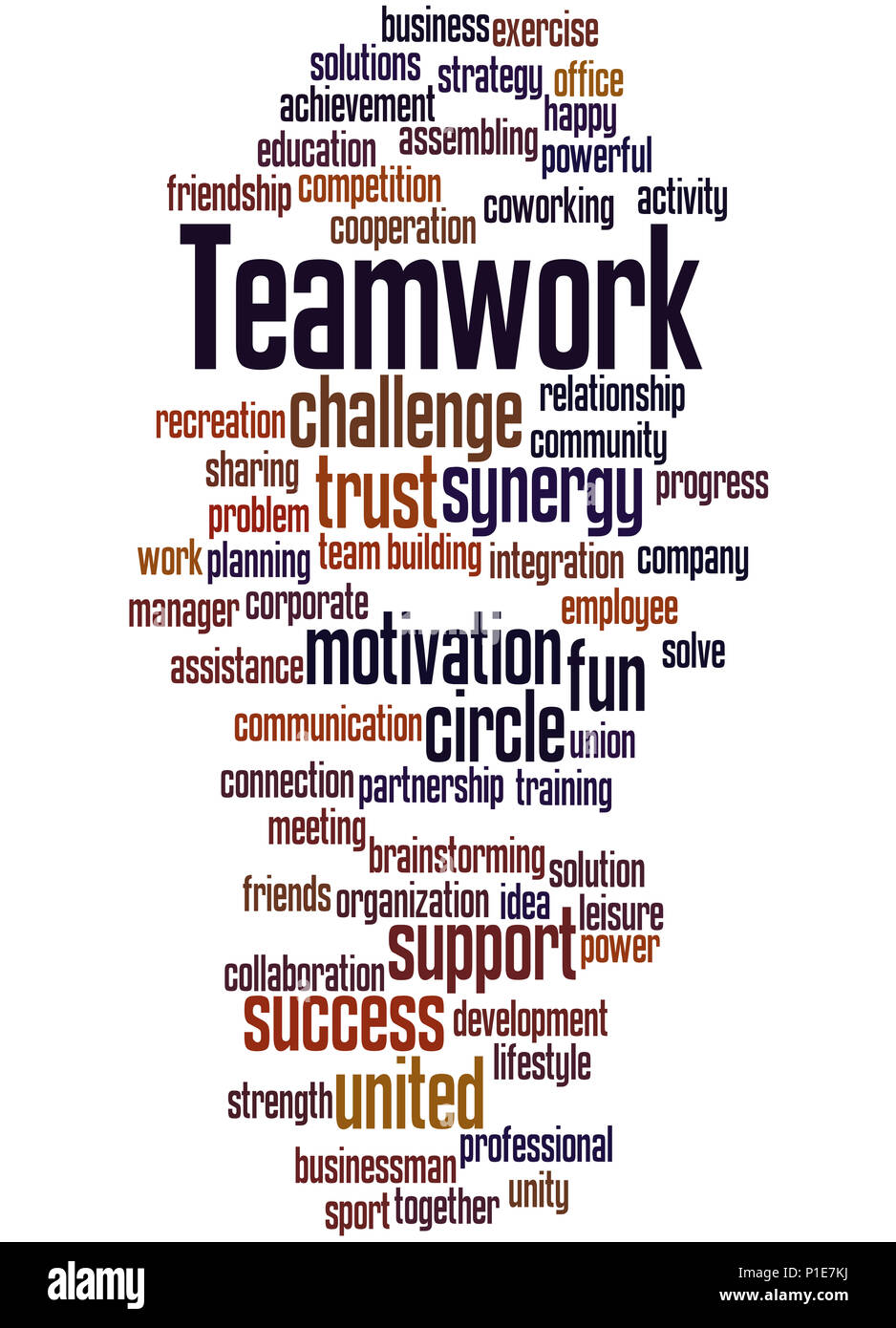 Teamwork, word cloud concept on white background Stock Photo - Alamy