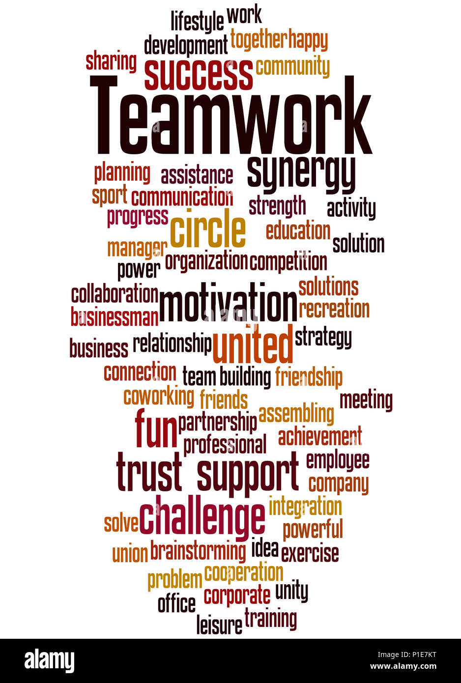 Teamwork, word cloud concept on white background Stock Photo - Alamy