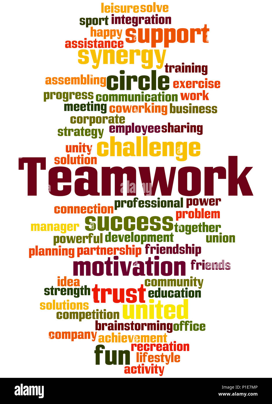 Teamwork, word cloud concept on white background Stock Photo - Alamy