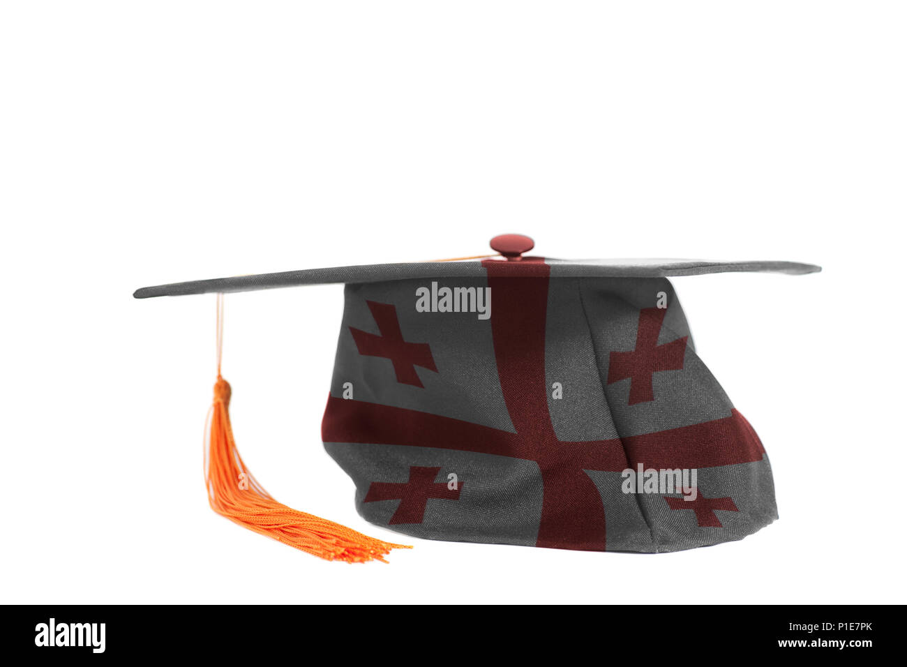Flag of Georgia on Graduation Cap isolated on a white background Stock ...