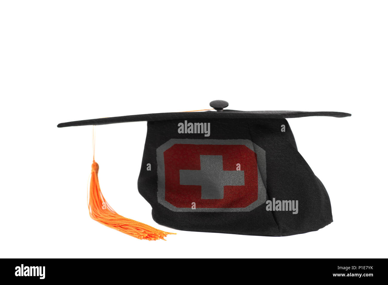 Swiss flag on Graduation Cap isolated on a white background Stock Photo ...