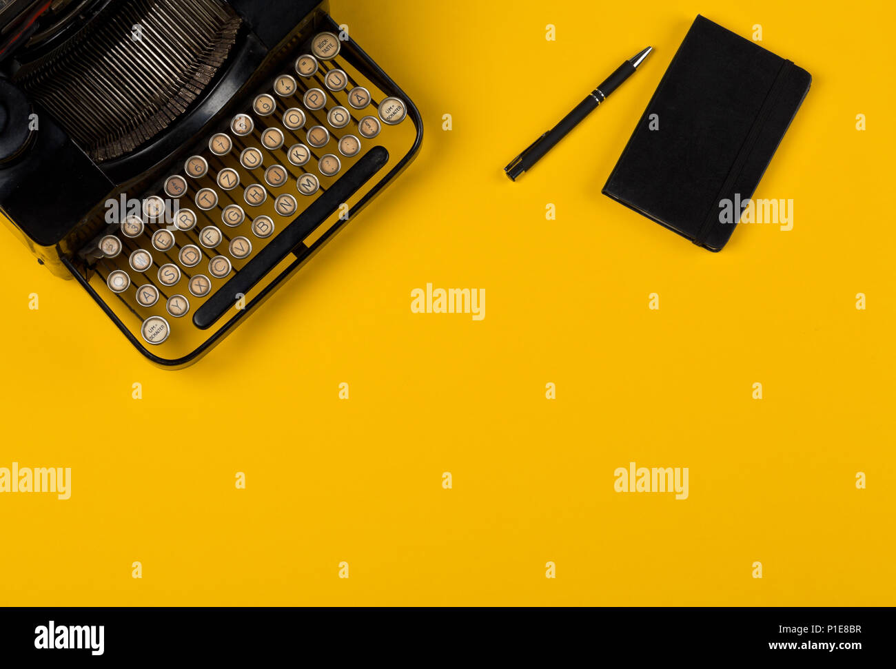 Top view old typewriter on hi-res stock photography and images - Alamy