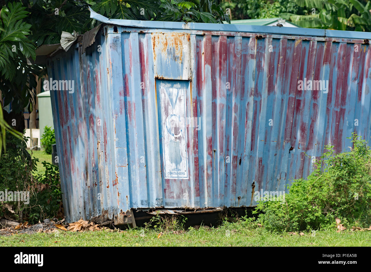 Colourful and Distorted Container Shed Stock Photo - Alamy