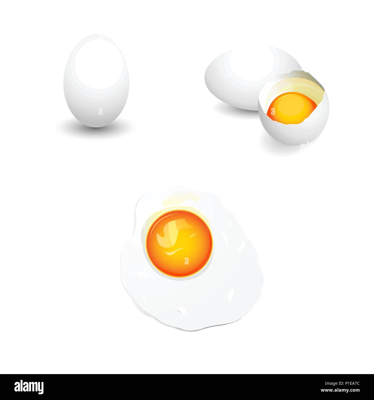 Chicken eat egg Stock Vector Images - Alamy