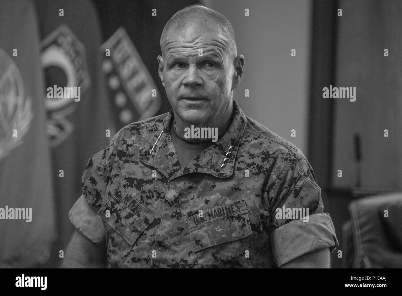 Commandant of the Marine Corps Gen. Robert B. Neller speaks to Marines ...