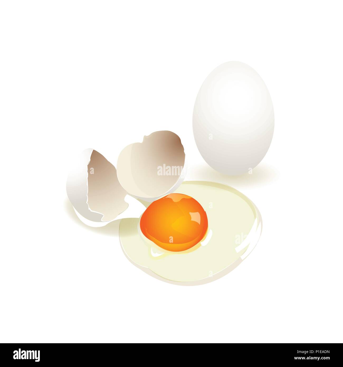 Chicken eat egg Stock Vector Images - Alamy