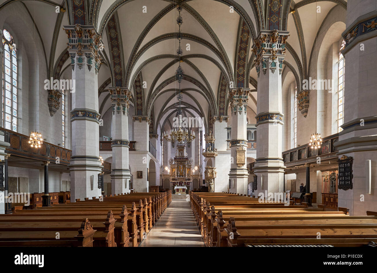 The nave of St. Mary's Church, Wolfenbüttel, Lower Saxony, Germany ...