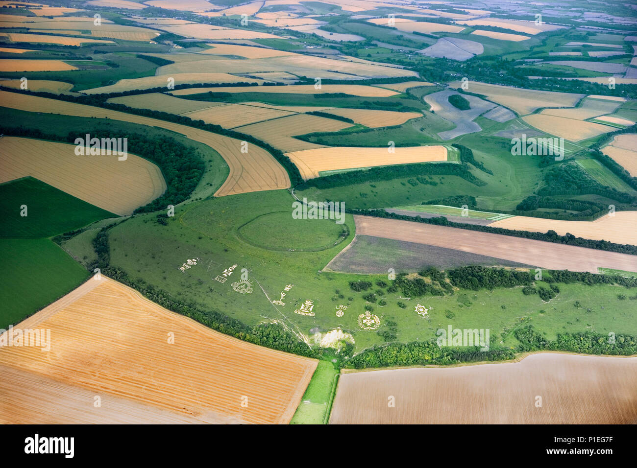 The Fovant Badges and Chiselbury Iron Age Fort, Wiltshire, England, UK ...