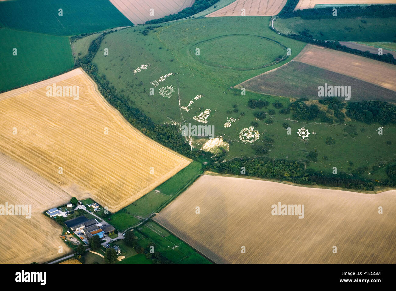 The Fovant Badges and Chiselbury Iron Age Fort, Wiltshire, England, UK ...