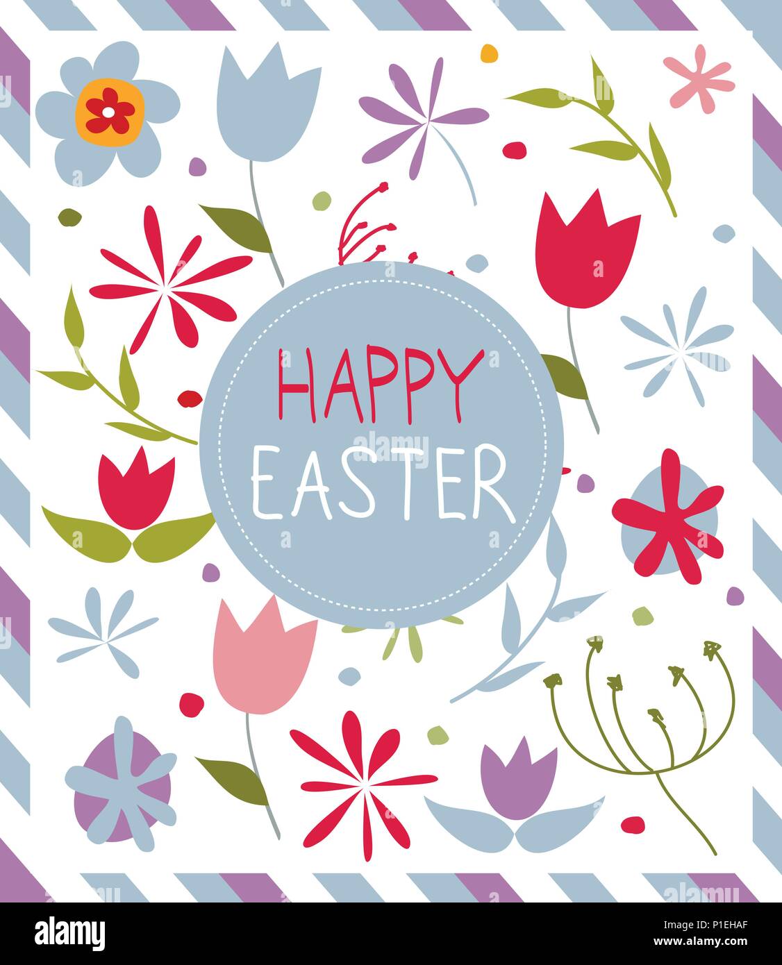 Happy Easter floral Card Stock Vector Image & Art - Alamy