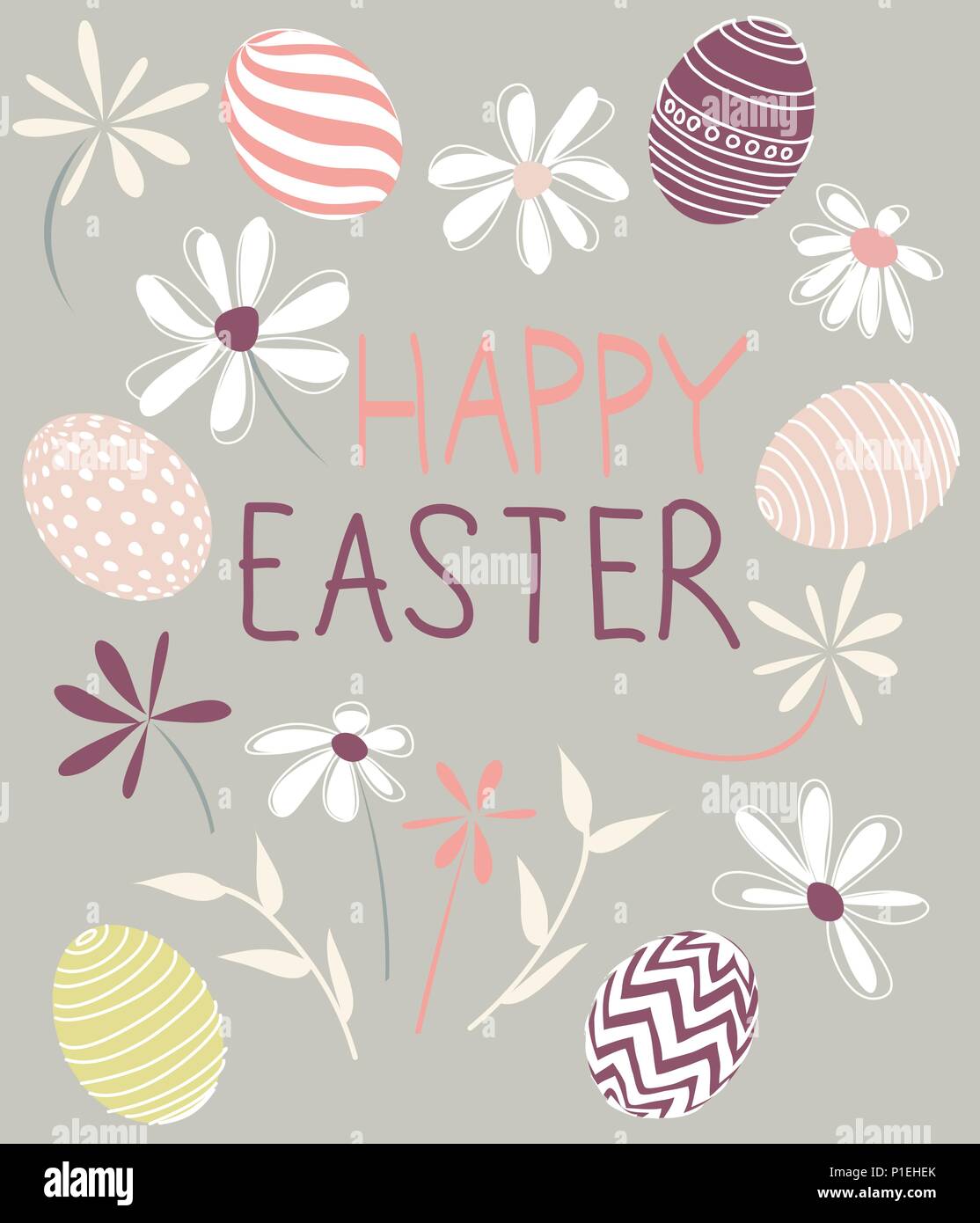 Easter eggs and tulips Stock Vector Images - Alamy