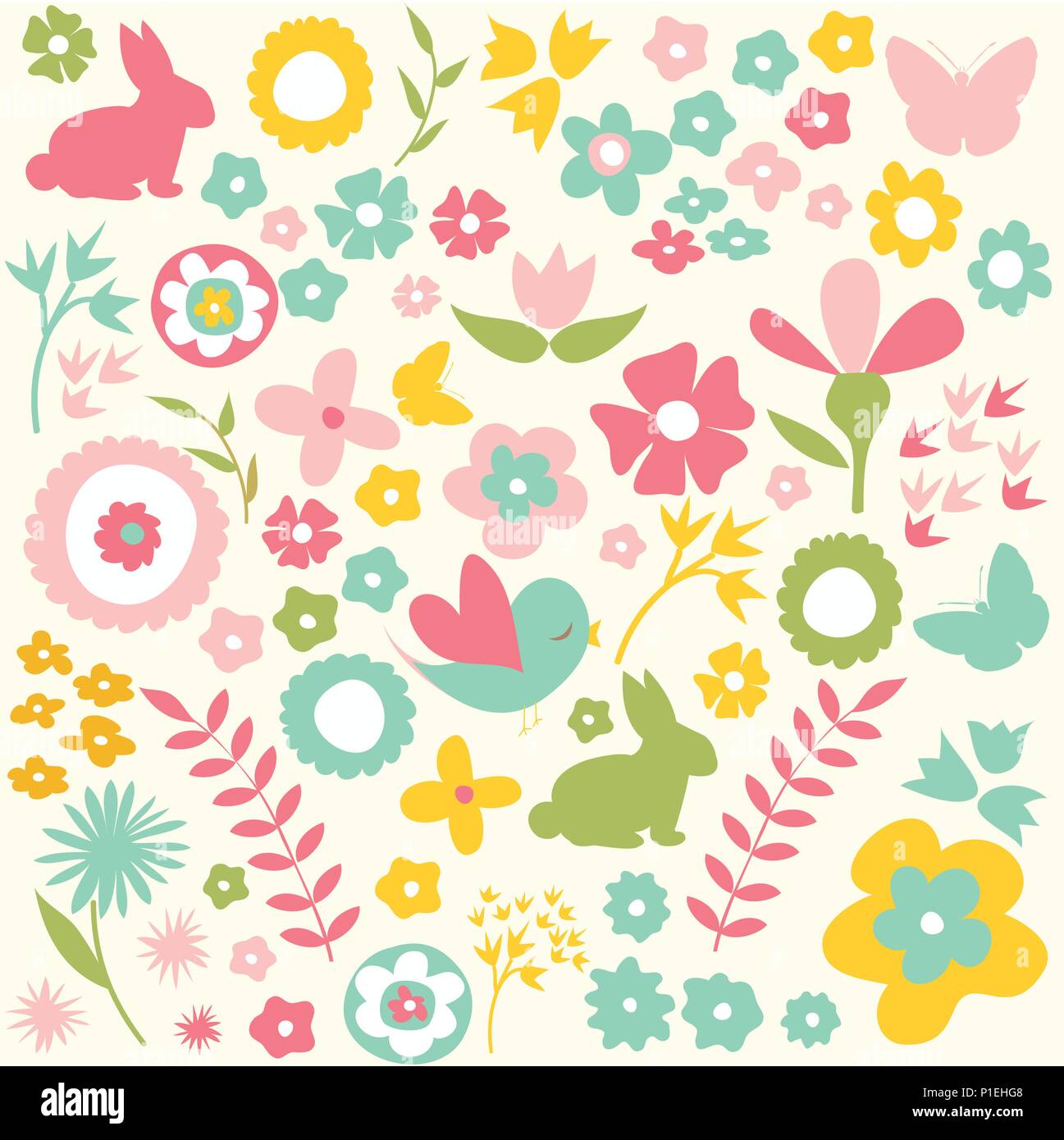 Seamless rabbit pattern easter Stock Vector Images - Alamy