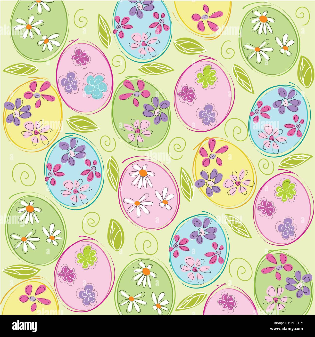 Floral easter background Stock Vector Images - Alamy