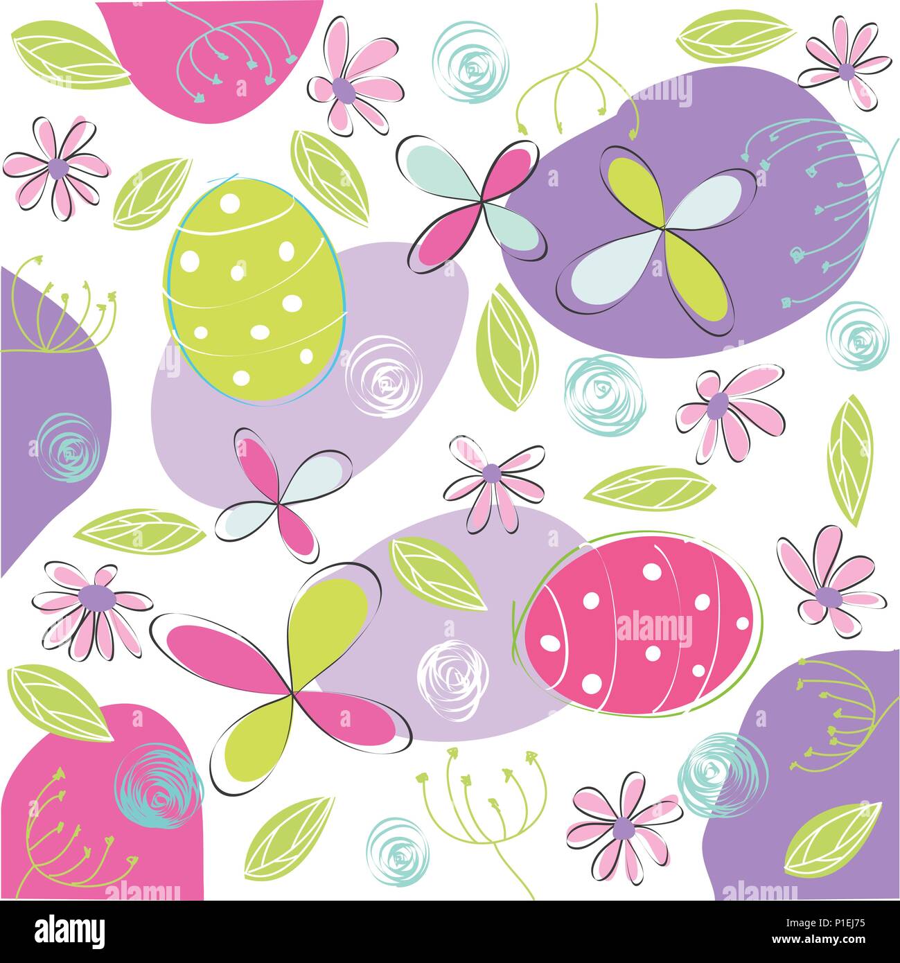 Easter eggs and tulips Stock Vector Images - Alamy