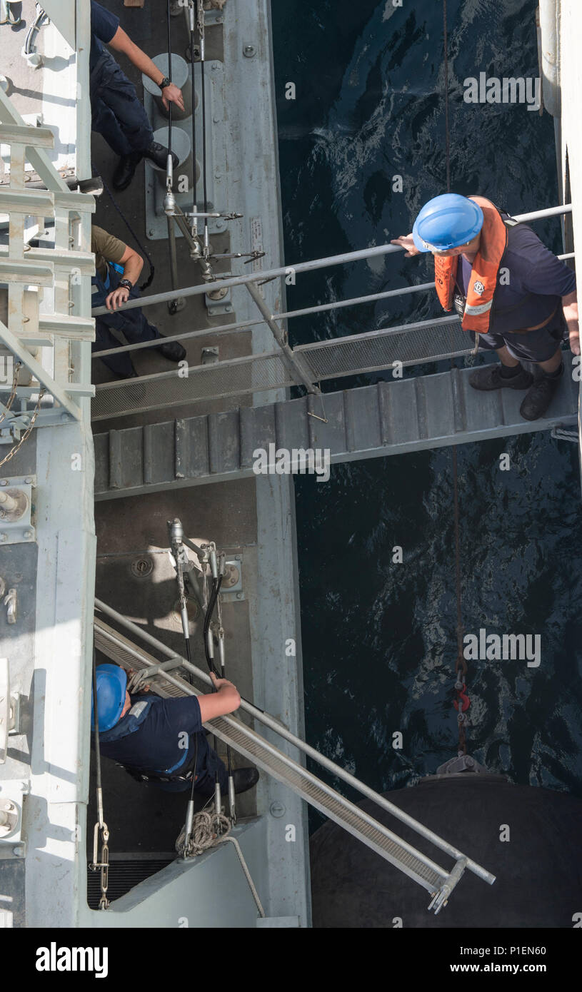 161014-N-QA919-0122 Sailors assigned to RFA Lyme Bay (L 3007) and HMS ...