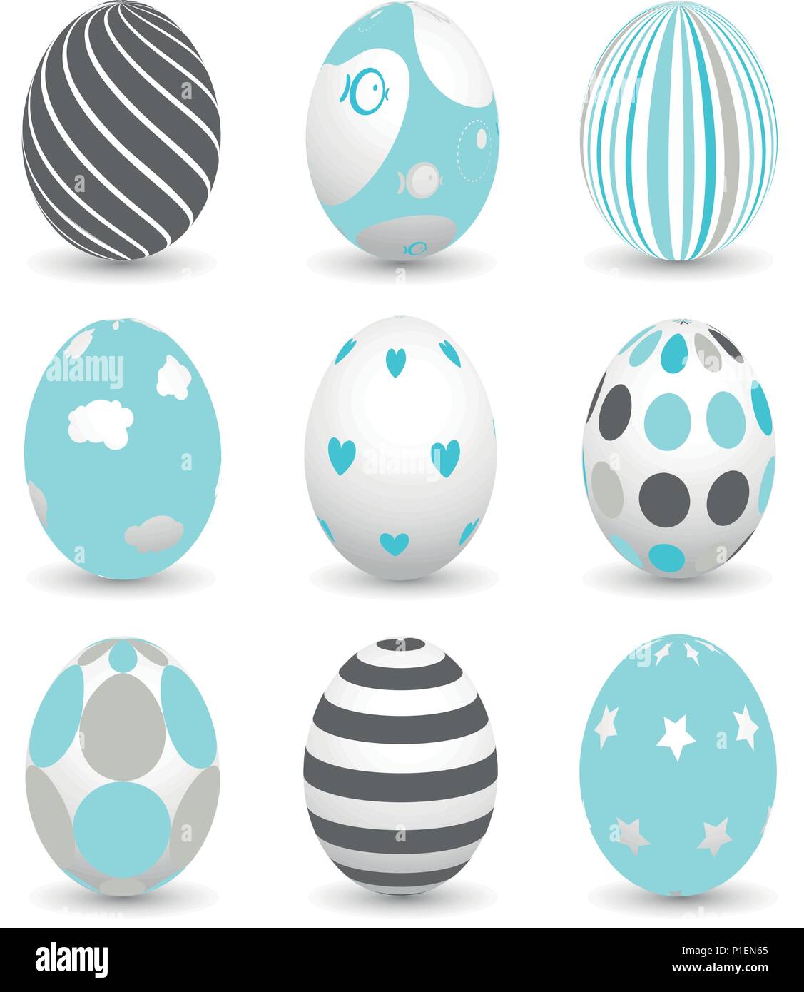 Easter eggs hearts pattern Stock Vector Images - Alamy
