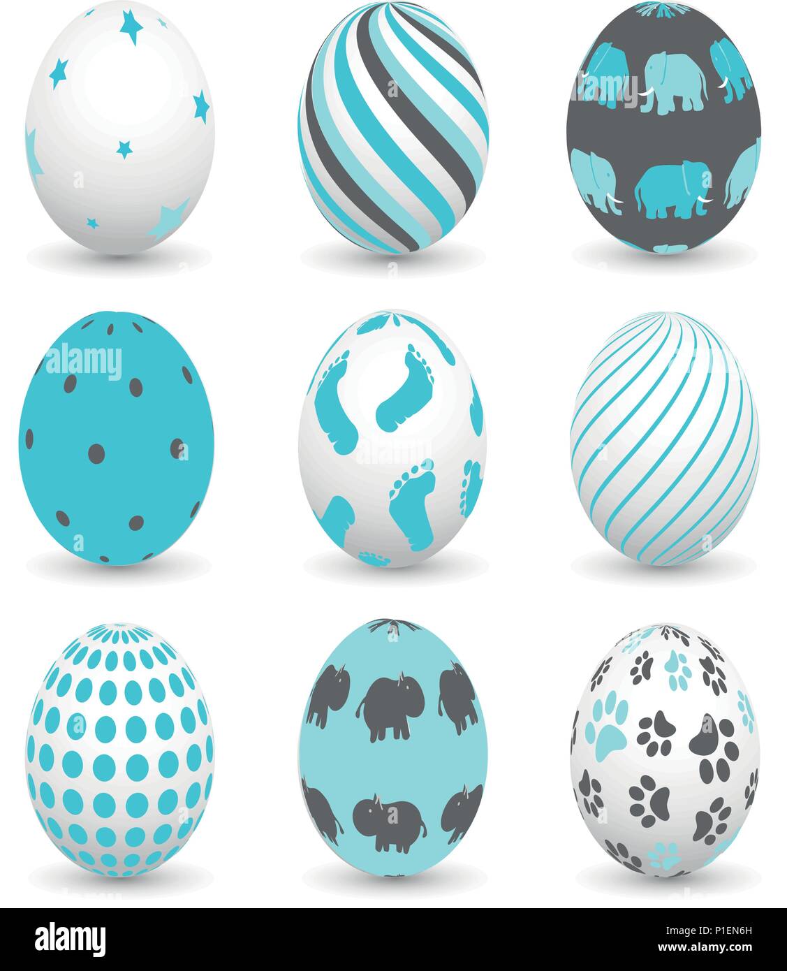 Easter eggs hearts pattern Stock Vector Images - Alamy