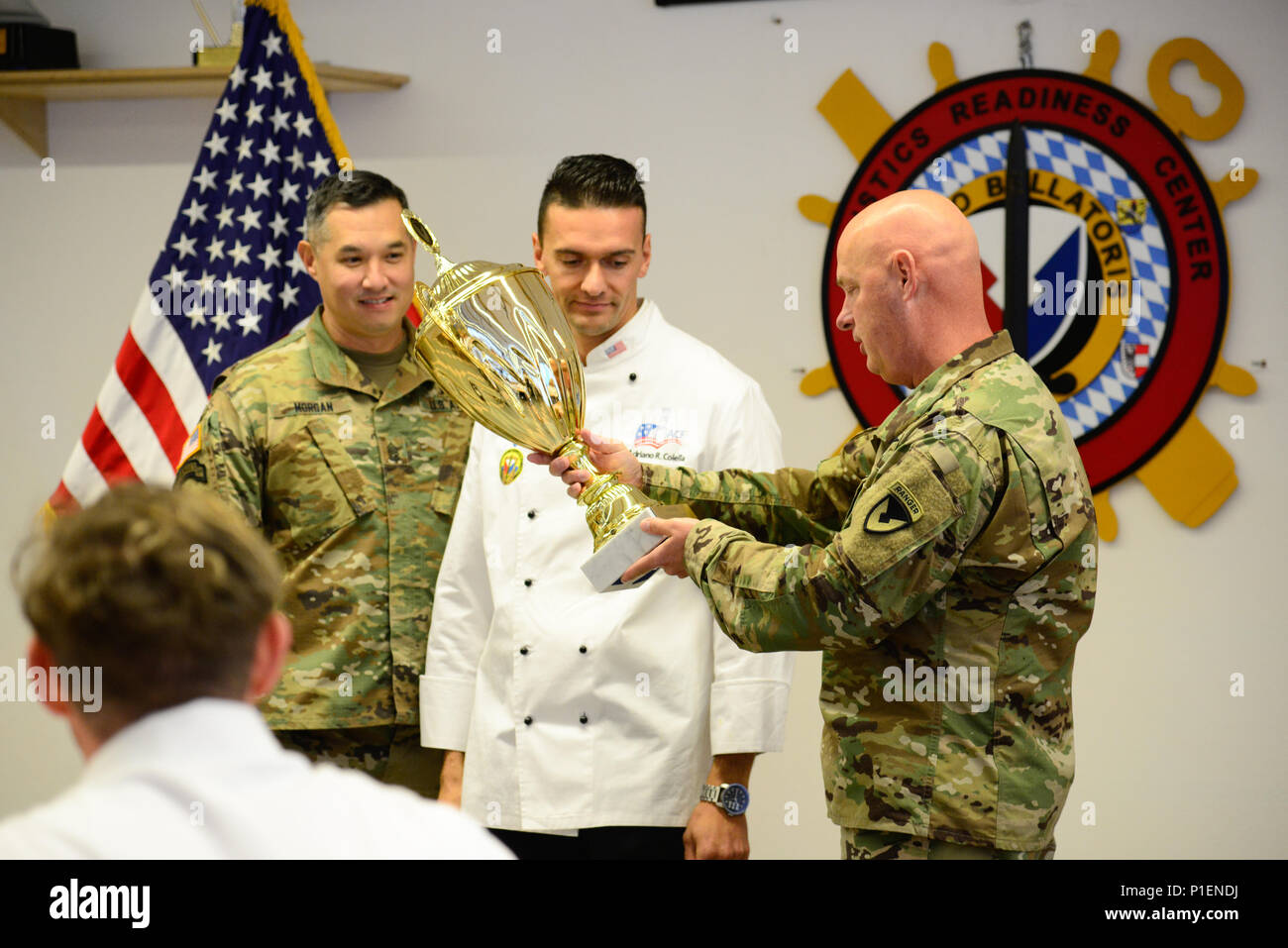 U.S. Army Command Sgt. Maj. Mark Morgan, left, and U.S. Army Col ...