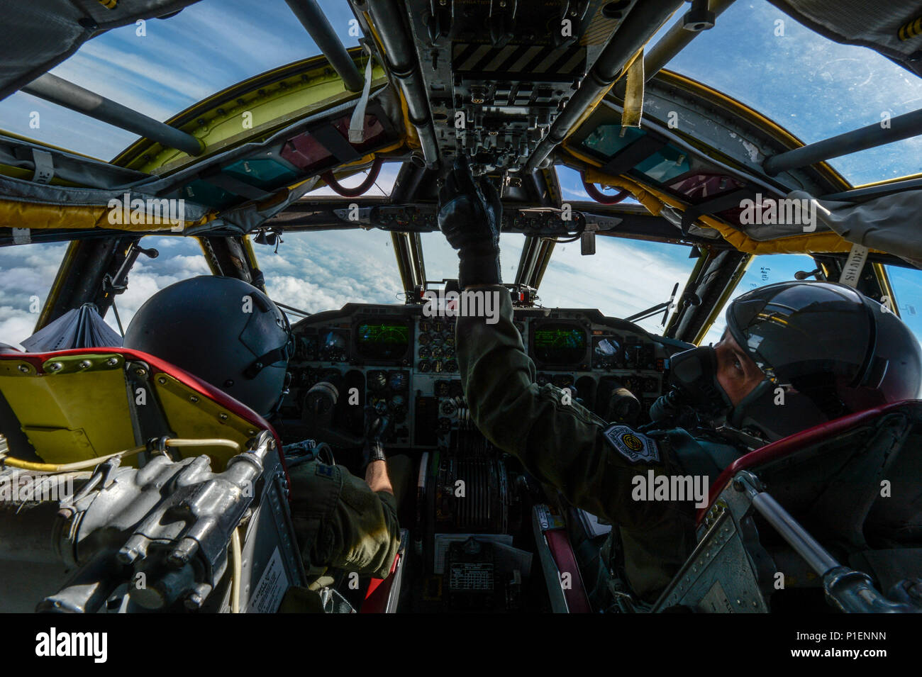 Capt. Lance Adsit, 20th Bomb Squadron aircraft commander, and Lt. Col ...