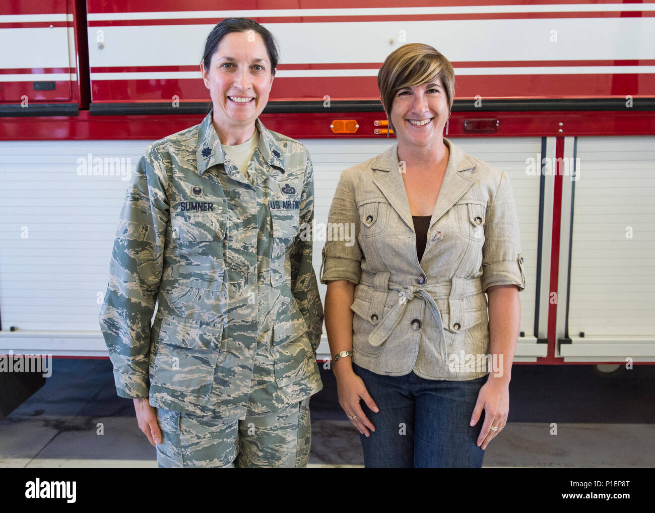 Lt. Col. Elizabeth Sumner, 124th Civil Engineer Squadron commander, and ...