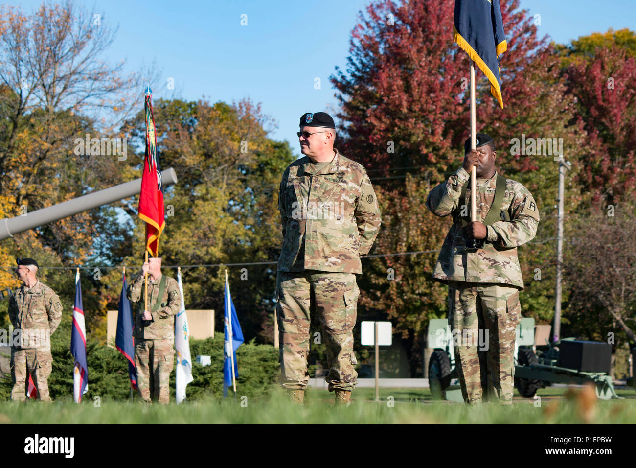 First Army Soldiers stand in formation during a Change of ...