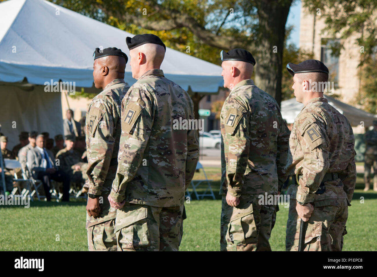 Lt. Gen. Stephen M. Twitty (far left), commander of First Army, and his ...