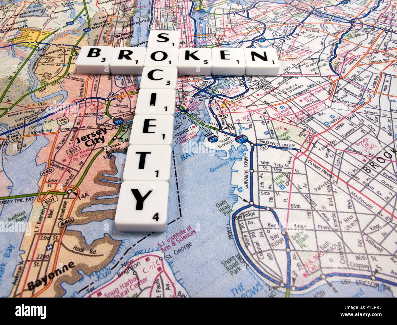 representation of broken society, a perceived or apparent general ...