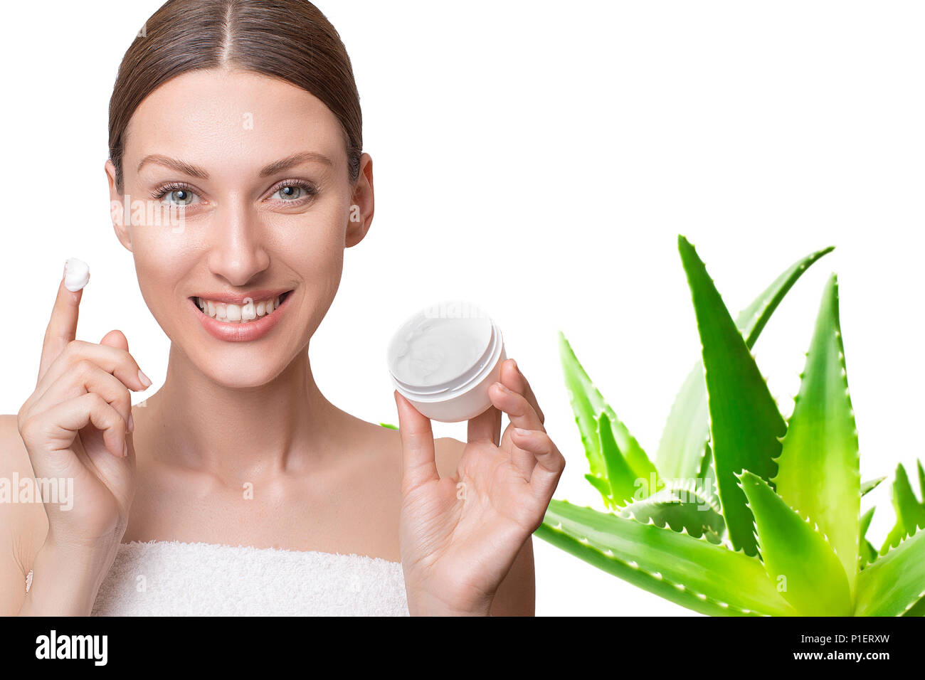 Beautiful Model Spa Woman with splashes of water. Beautiful Smiling ...