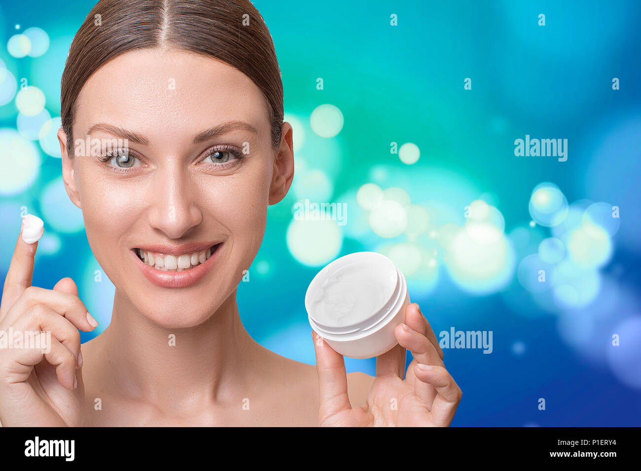 Beautiful Model Spa Woman with splashes of water. Beautiful Smiling ...