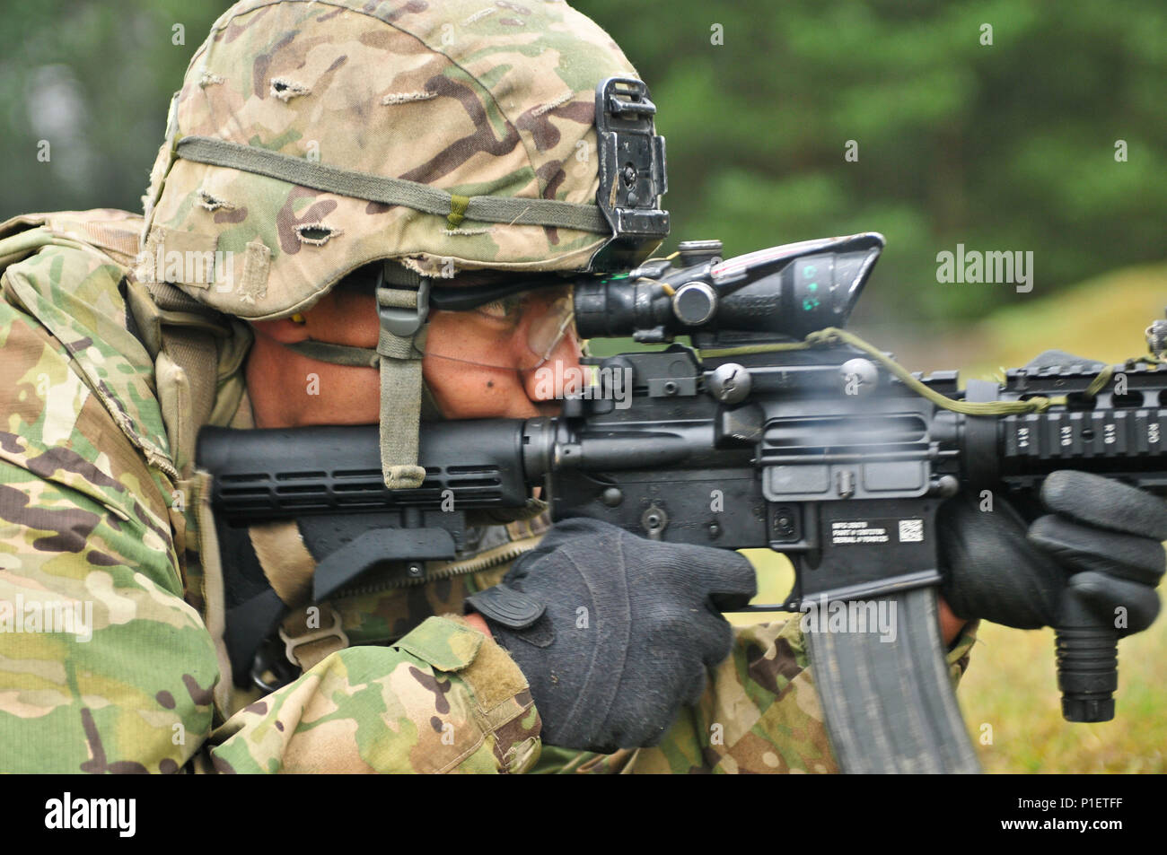 U.S. Army Pfc. Joel Lomas, infantryman, 1st Platoon (War Pugs), Company ...