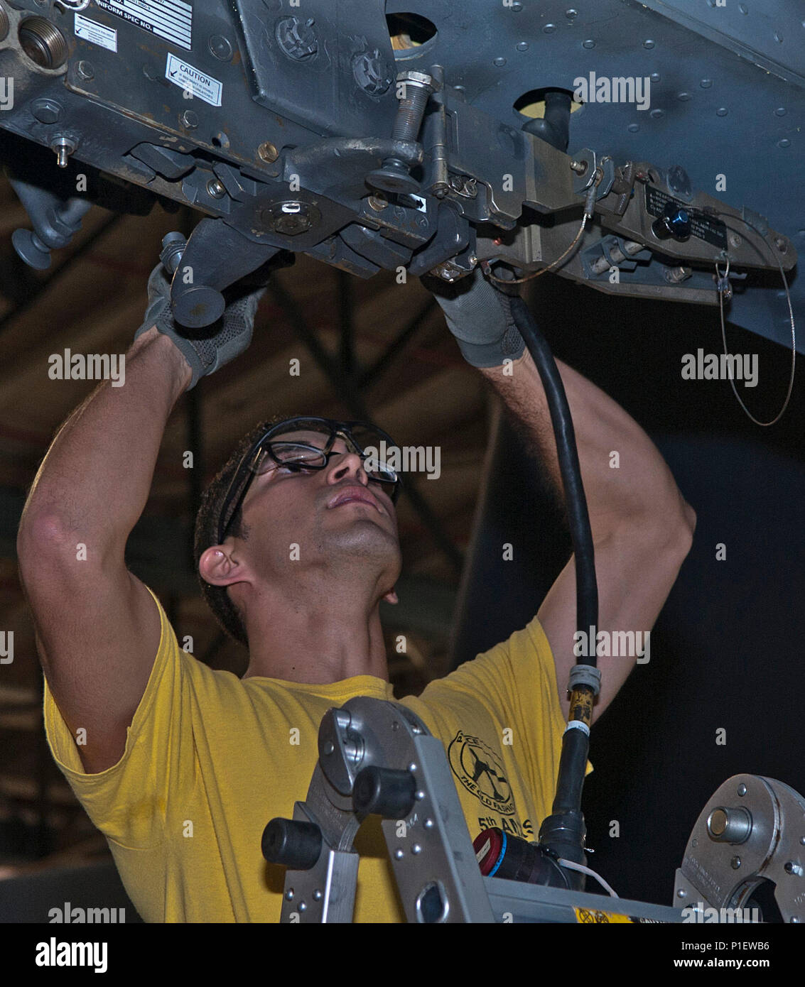 Staff Sgt. Alex Jimenez, 5th Aircraft Maintenance Squadron weapons load ...