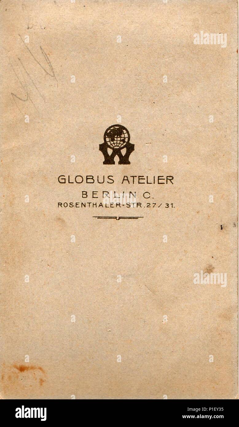 BERLIN, GERMANY - CIRCA 1920s: Back of vintage photo. Rich stain and ...