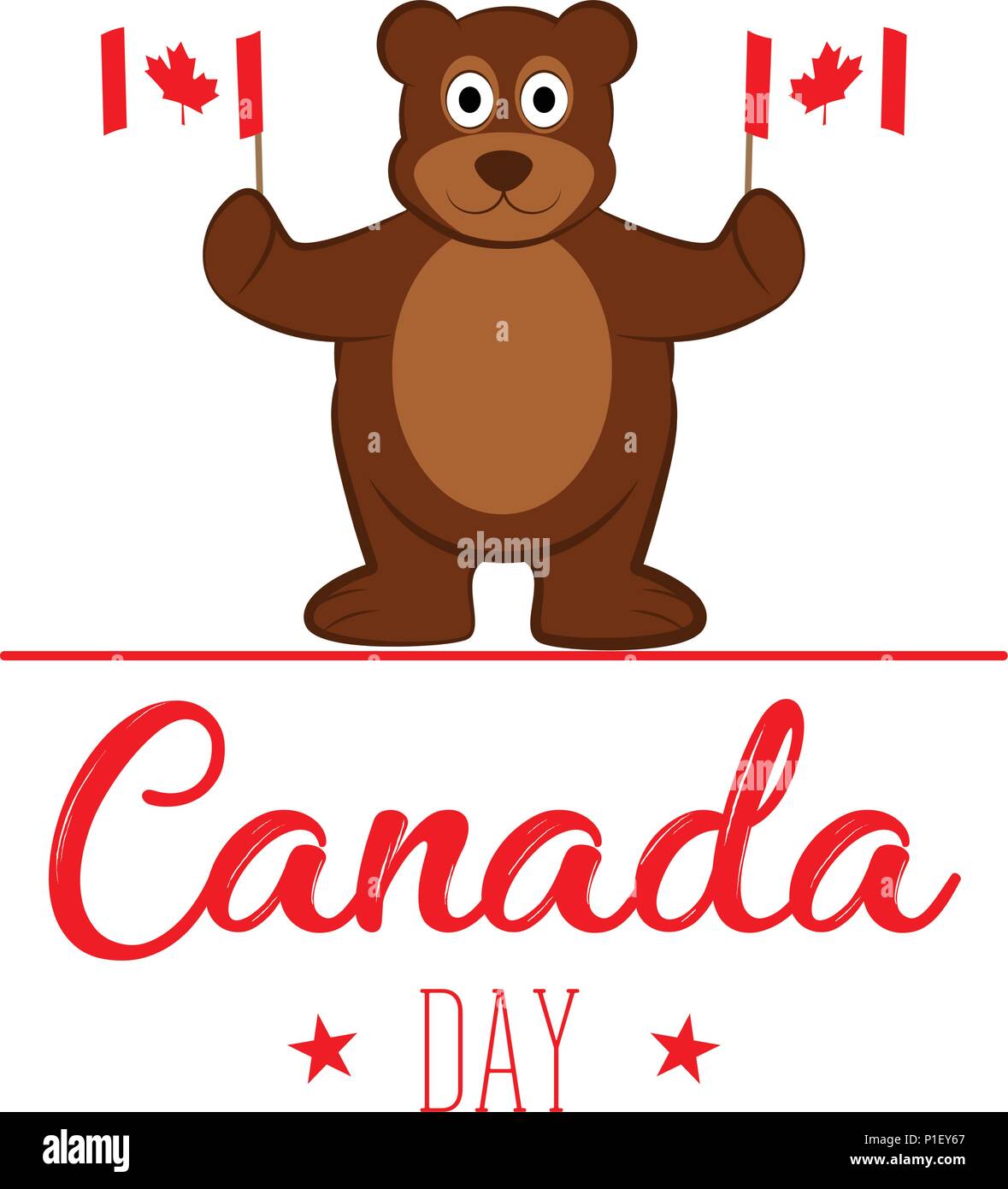 Bear holding flags. Canada day Stock Vector Image & Art - Alamy