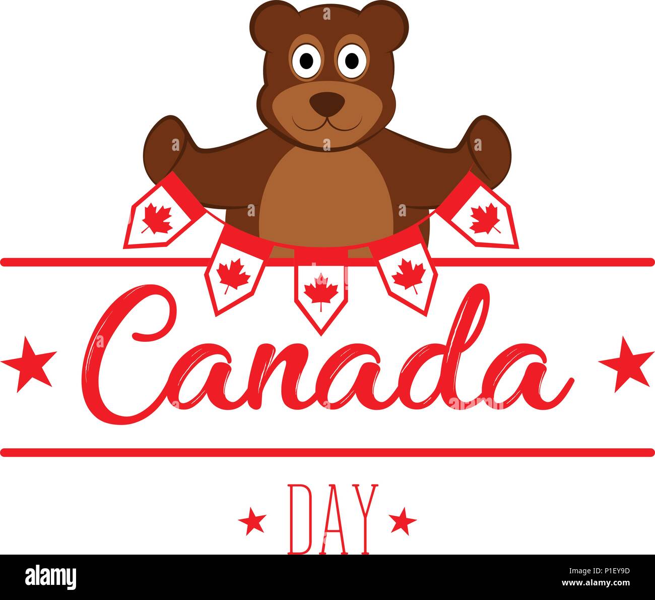 Bear holding banners. Canada day Stock Vector Image & Art - Alamy