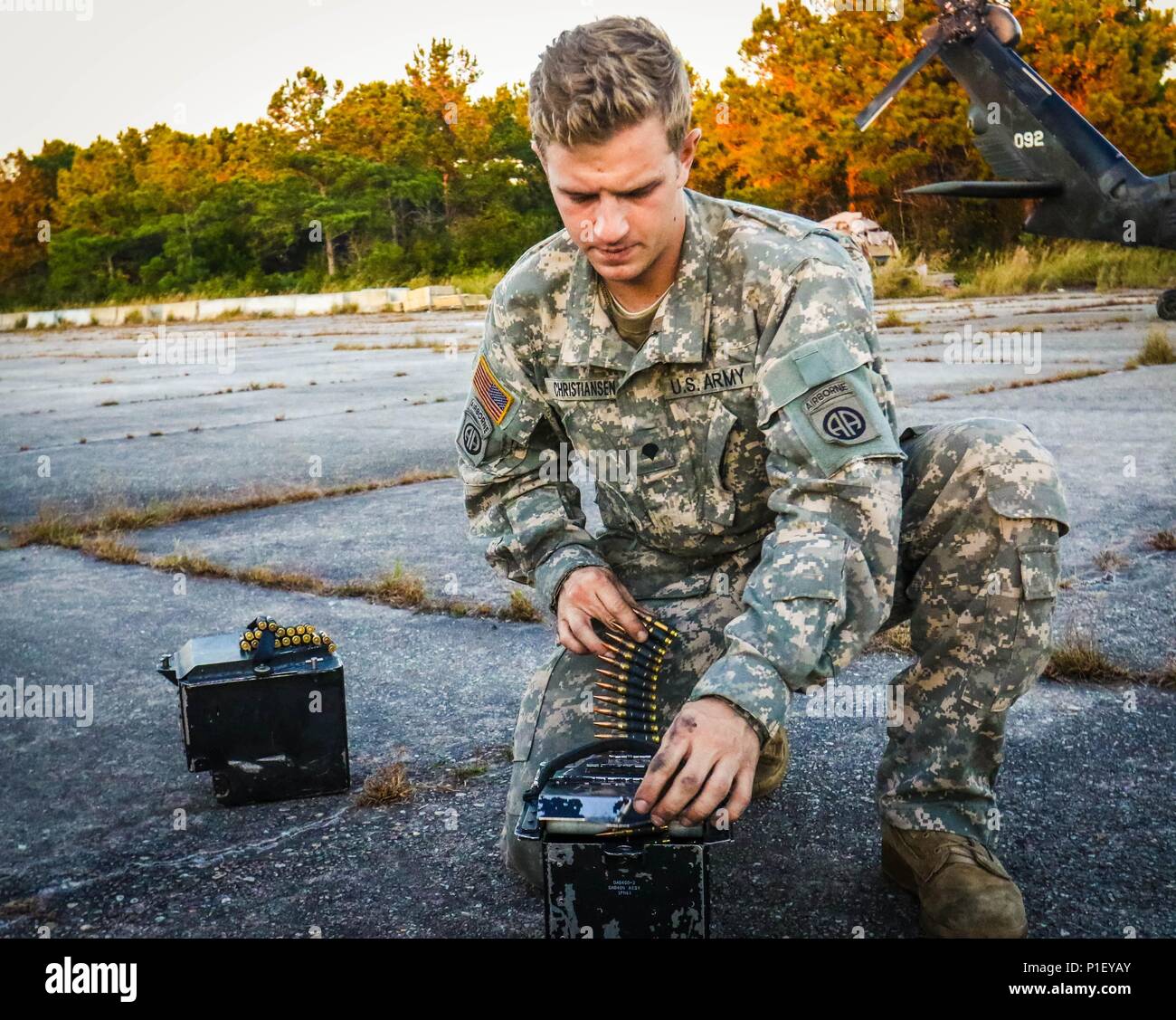 Spc. Christiansen a UH-60 Black Hawk crew chief with 2nd Assault ...