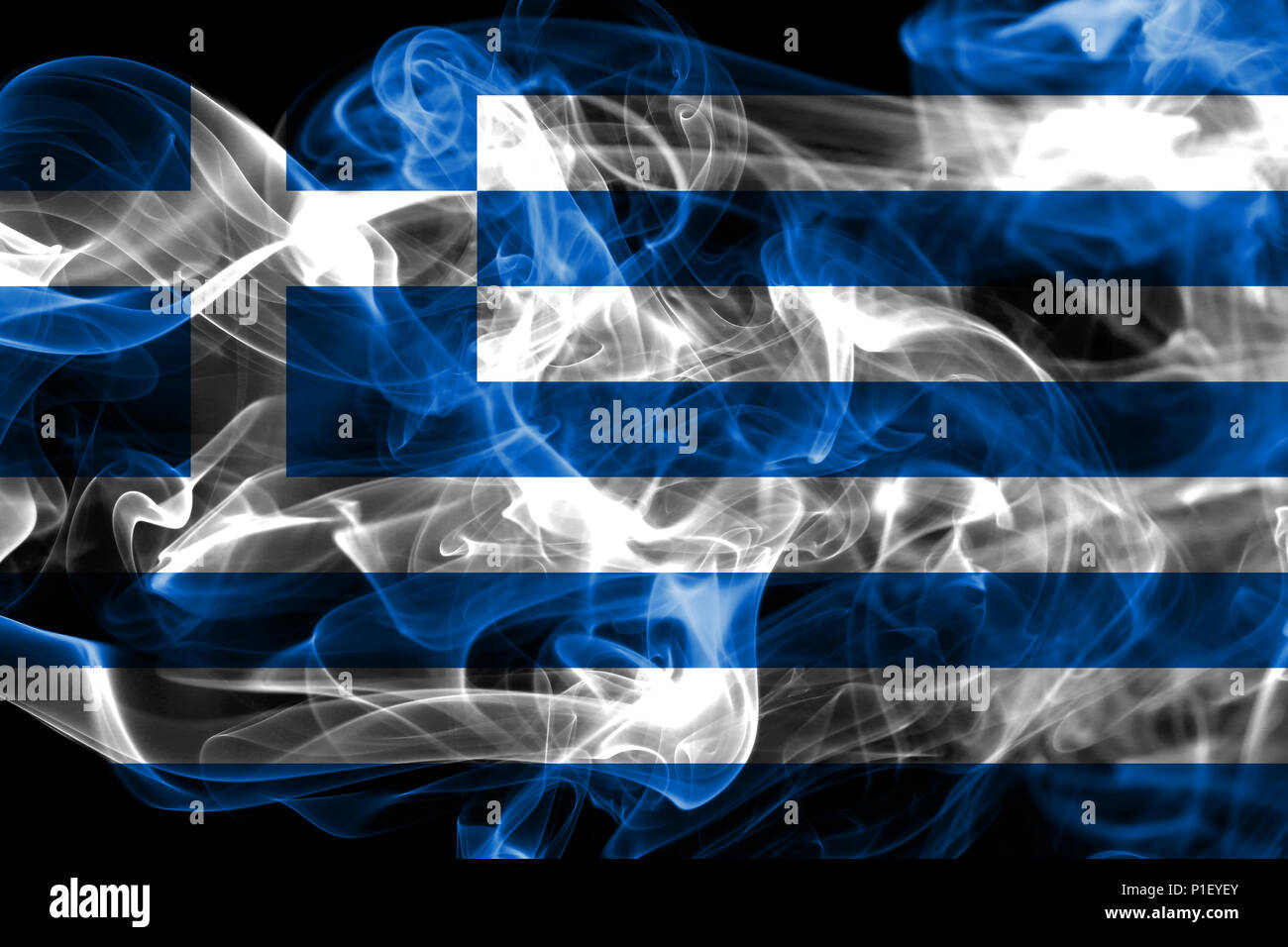 Greece smoke flag hi-res stock photography and images - Alamy