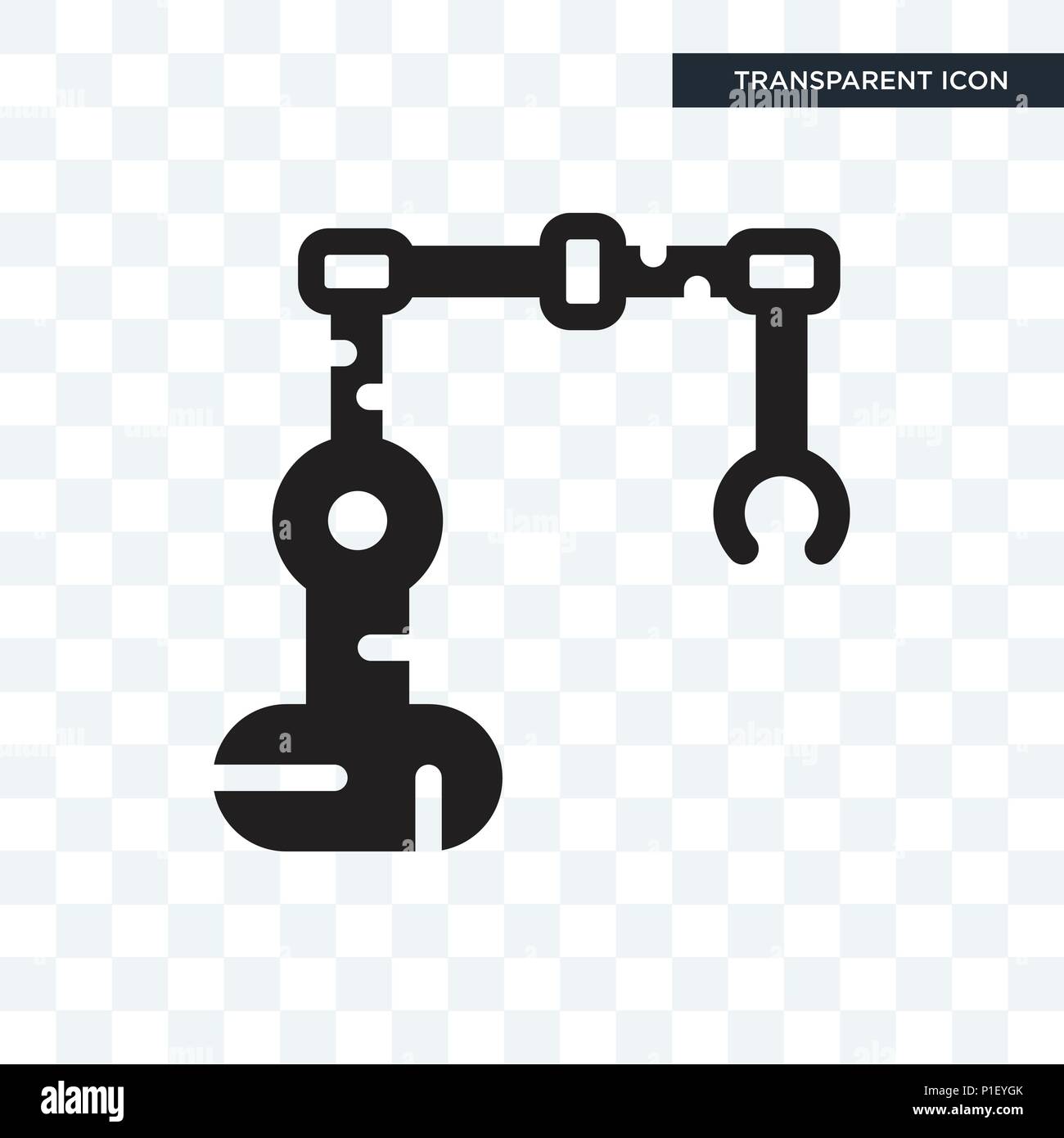 Industrial robot vector icon isolated on transparent background, Industrial robot logo concept ...