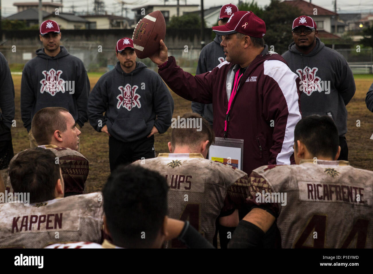 Frank Macias, the Matthew C. Perry High School Samurai football team ...