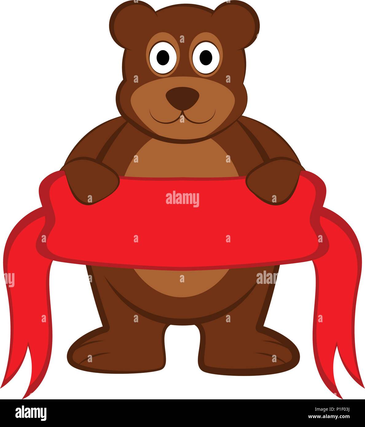 Happy bear holding a ribbon Stock Vector Image & Art - Alamy