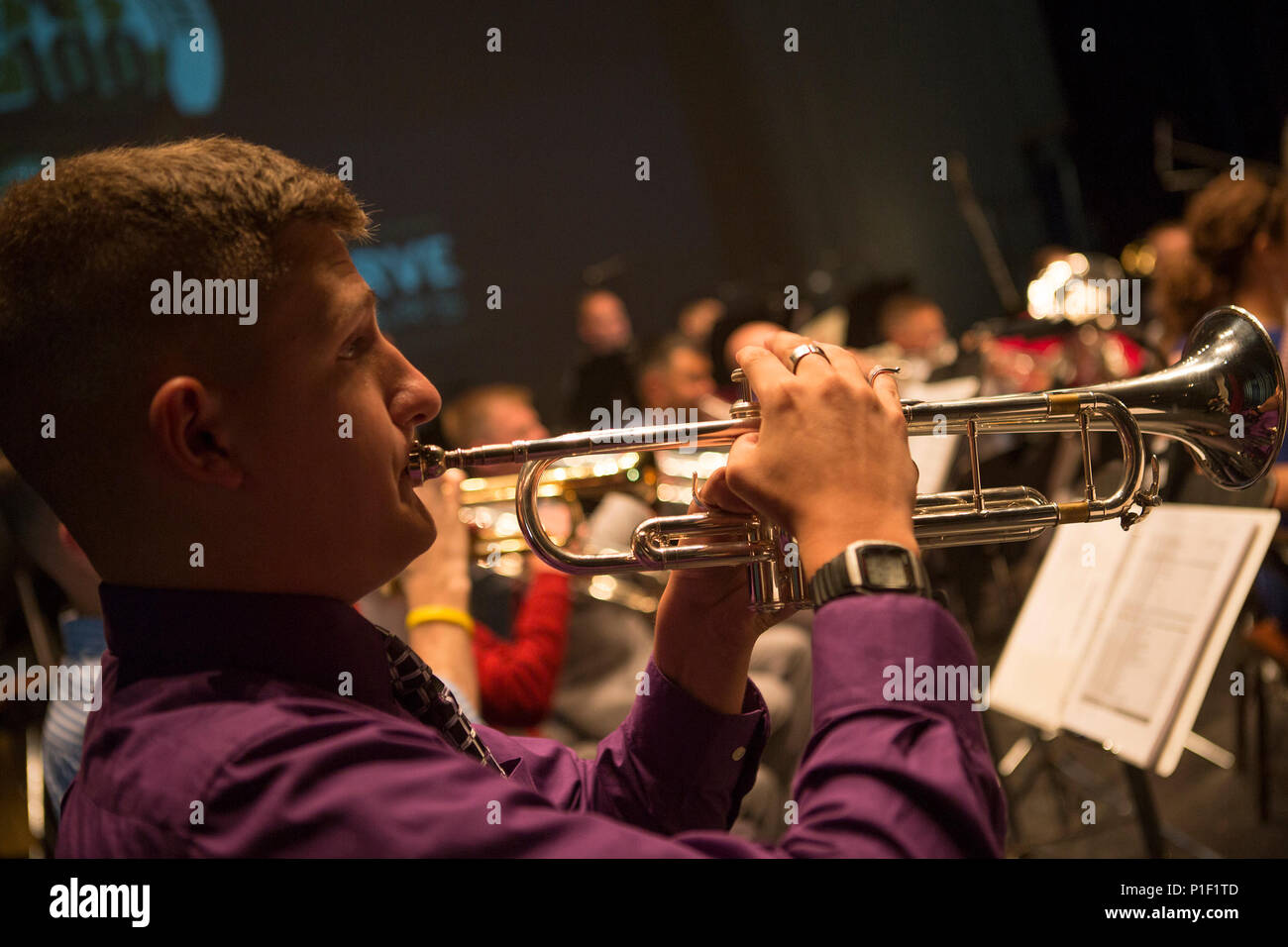 Corporal James Draffen, a trumpet player with Marine Corps Band New ...
