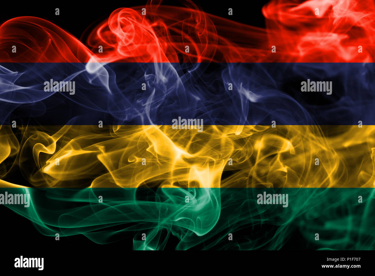 Mauritius smoke flag Stock Photo - Alamy