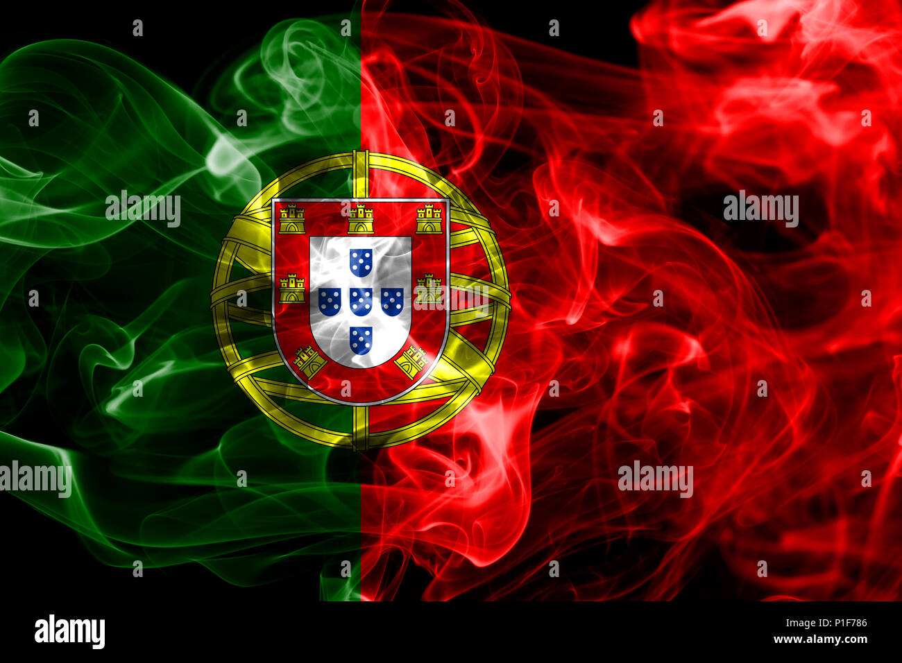 Portugal smoke flag Stock Photo - Alamy
